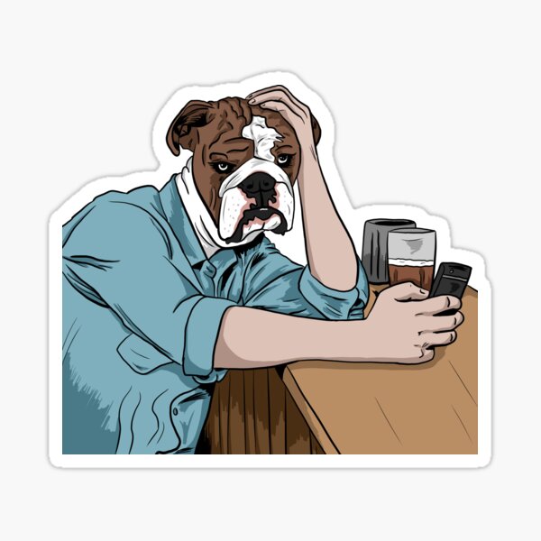 "Sad Dog" Sticker for Sale by blacksnowcomics | Redbubble