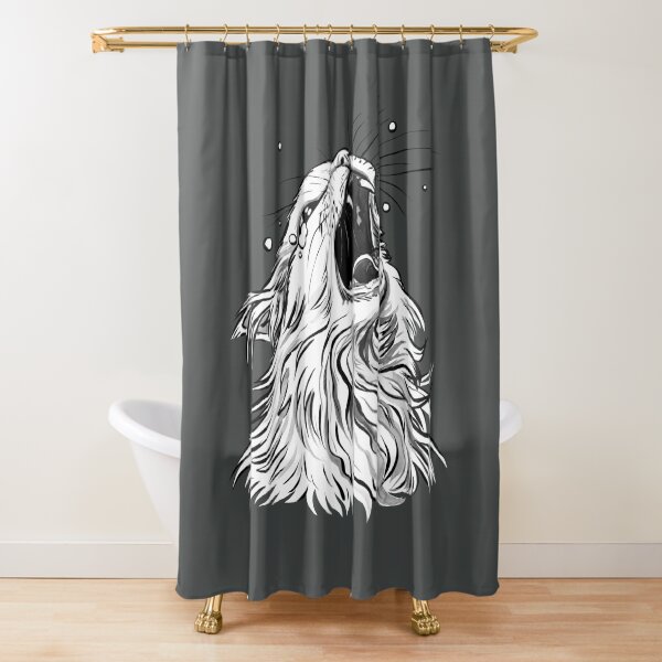 Colors/Black Screaming Thurston Meme Cat Shower Curtain