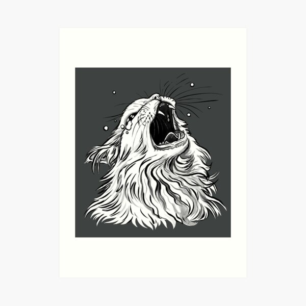 "Colors/Black Screaming Thurston Meme Cat" Art Print for Sale by ...