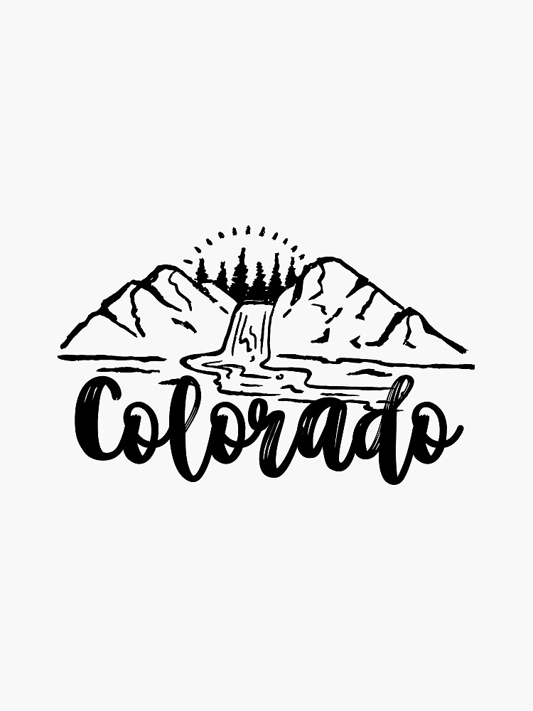 "Colorado Mountain Sticker" Sticker for Sale by ava-j-art | Redbubble