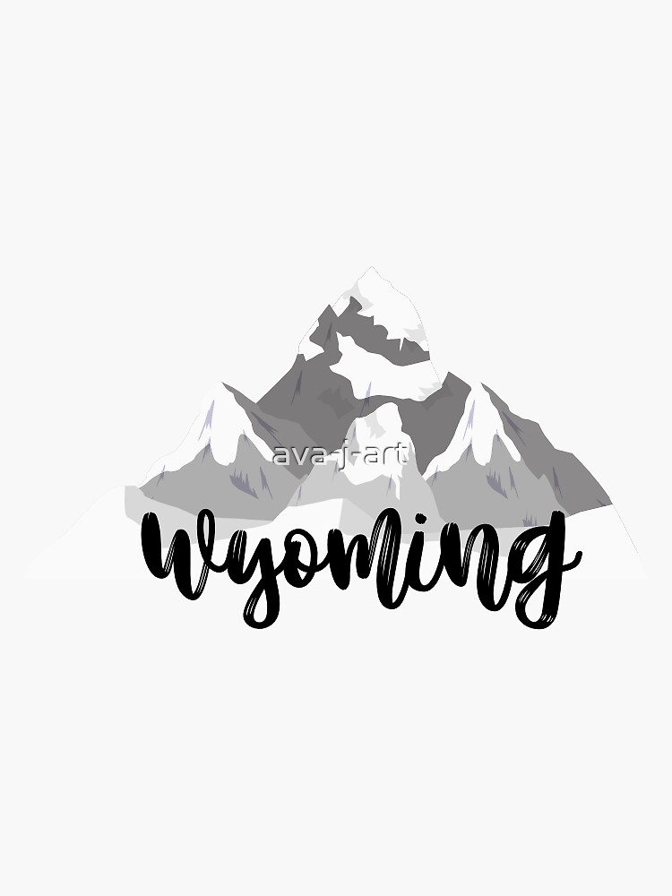 "Wyoming Mountain Sticker" Sticker by ava-j-art | Redbubble