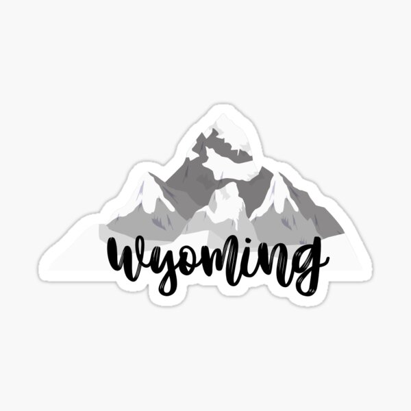 "Wyoming Mountain Sticker" Sticker by ava-j-art | Redbubble