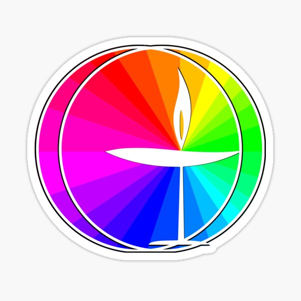 "UU Rainbow Flaming Chalice" Sticker for Sale by gwinna | Redbubble
