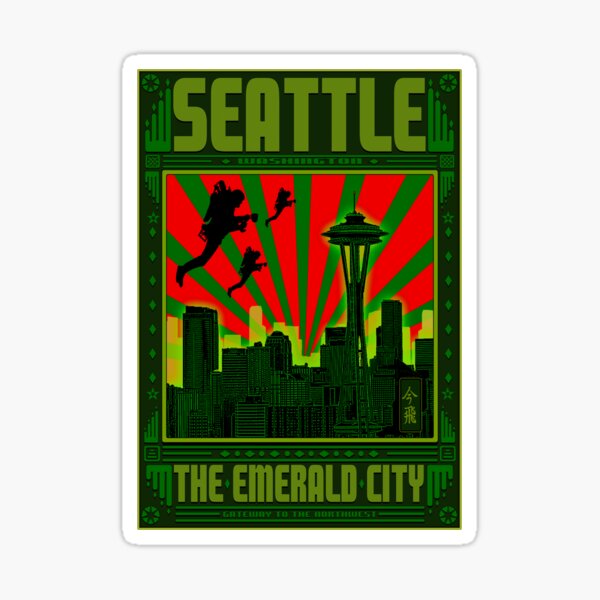 "SEATTLE - THE EMERALD CITY" Sticker for Sale by GUS3141592 | Redbubble
