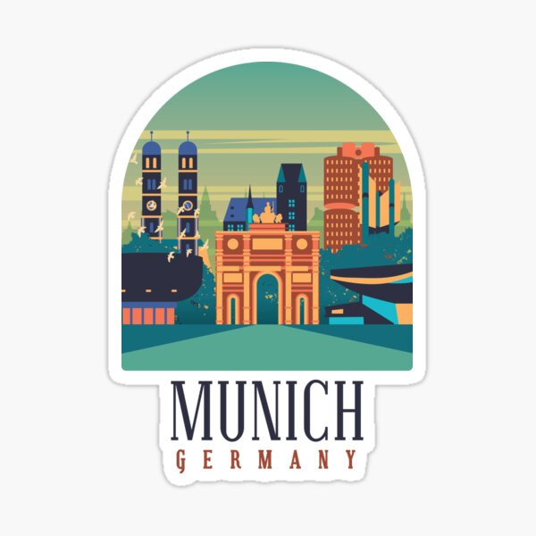 "Germany Munich, Bavaria" Sticker by DerSenat | Redbubble