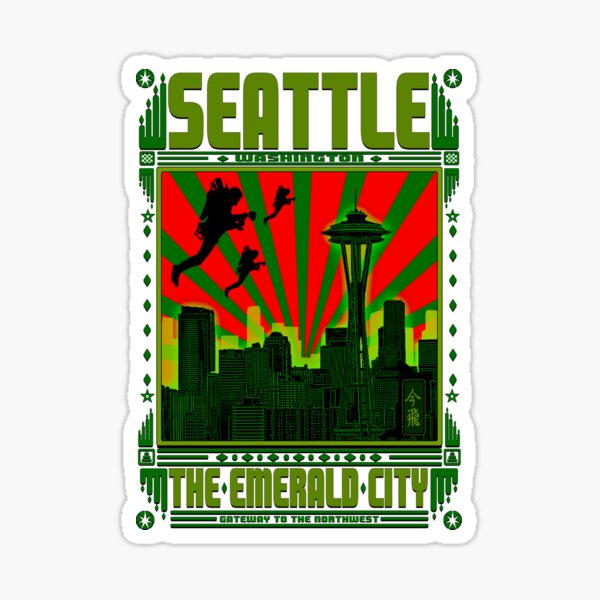 "SEATTLE - THE EMERALD CITY" Sticker for Sale by GUS3141592 | Redbubble