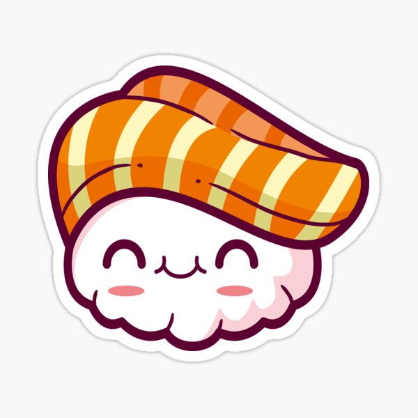 Kawaii Japanese Anime Manga Sushi Salmon Nigiri Otaku Sticker For
