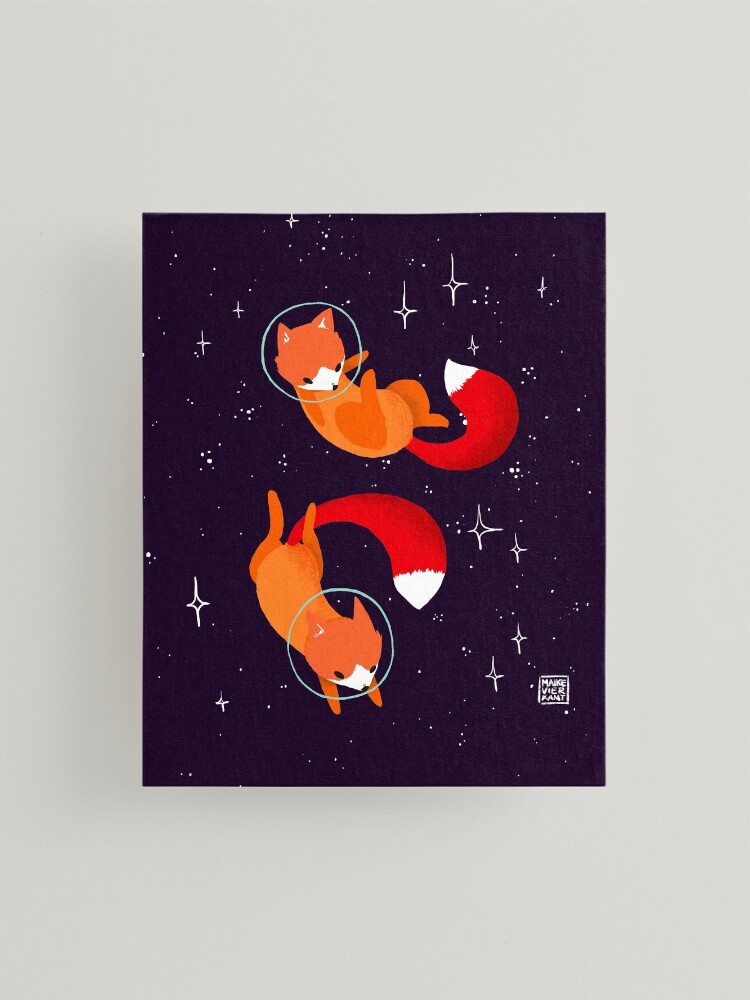 "Space Foxes" Mounted Print for Sale by Maike Vierkant | Redbubble