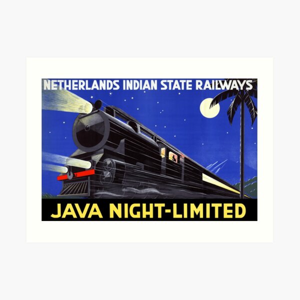 "Java Indonesia Vintage Travel Poster Restored" Art Print for Sale by ...