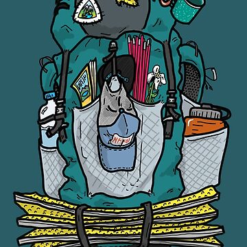 "Hiking backpack" Sticker for Sale by otterFriend | Redbubble