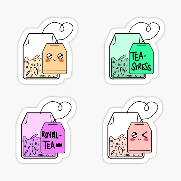 "Tea Bag Small Sticker Collection" Sticker by elsanoelle | Redbubble