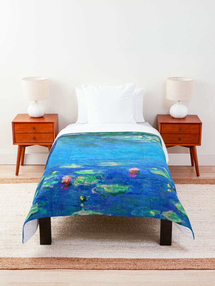 "Claude Monet Water Lilies Color-Enhanced" Comforter by CoitoCG | Redbubble