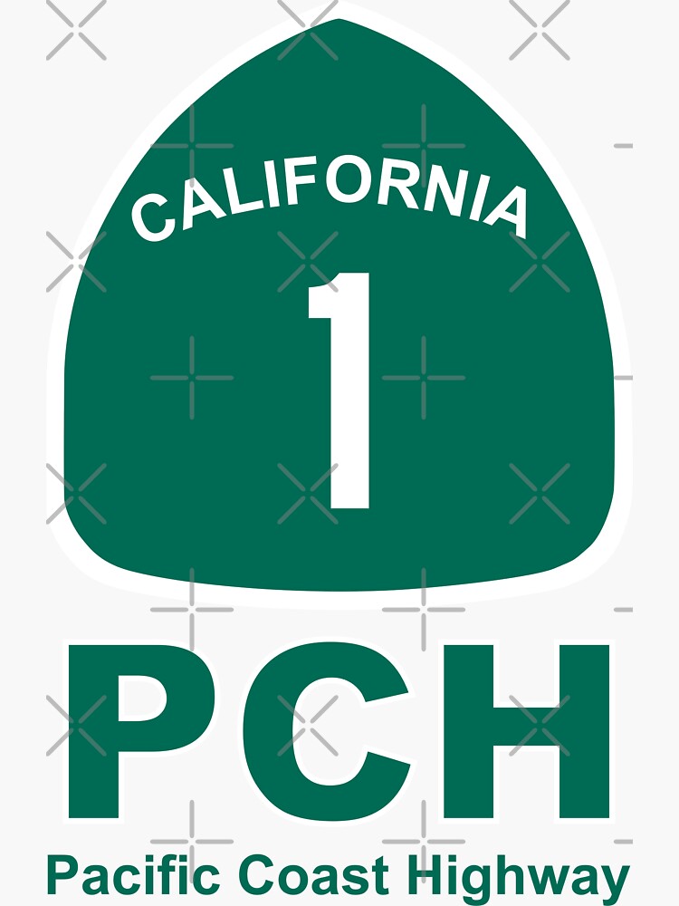 "PCH - Pacific Coast Highway No 1" Sticker by saechla | Redbubble