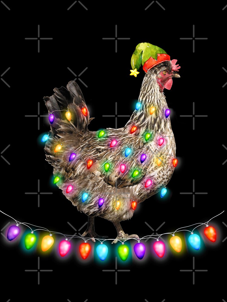 "Chicken Christmas Elf Santa Lights Farmer Pajamas" Kids T-Shirt for ...