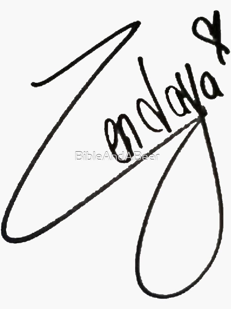 "Zendaya Signature " Sticker for Sale by BibleAndABeer | Redbubble