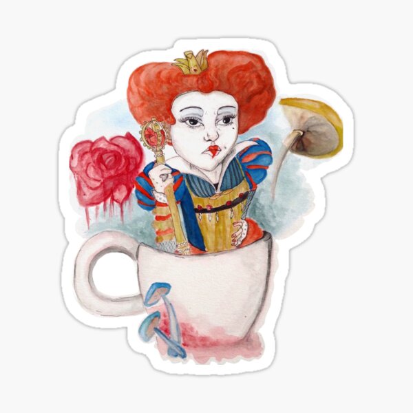 "The Red Queen ( Alice in Wonderland Fan art)" Sticker for Sale by ...