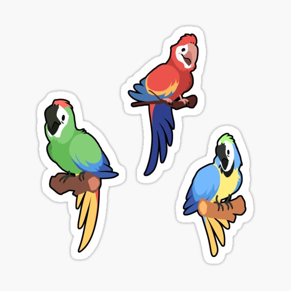"Macaw Stickers" Sticker for Sale by fiskorne | Redbubble