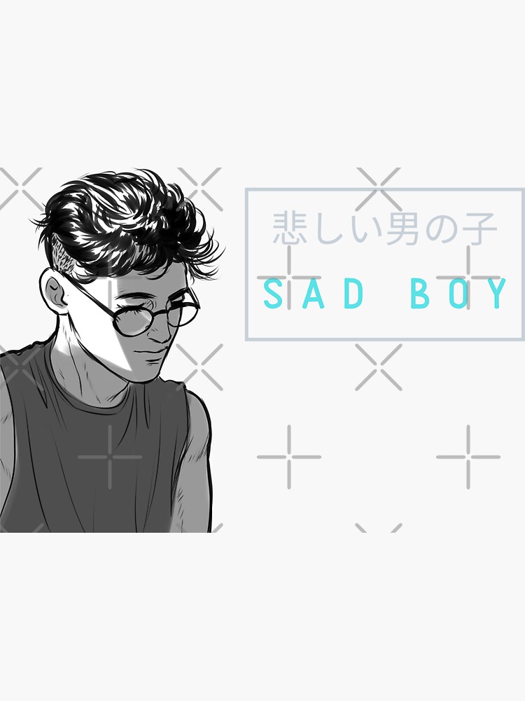 "sad boy" Sticker for Sale by GrasslandDesign | Redbubble