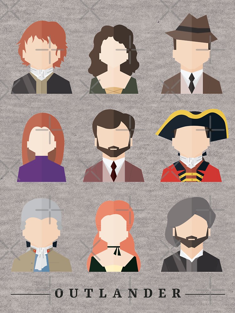 "Outlander Characters Icons Illustration 2" Lightweight Hoodie for Sale ...