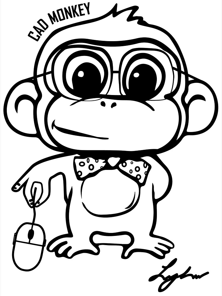 "CAD Monkey" Poster for Sale by humans2monkeys | Redbubble
