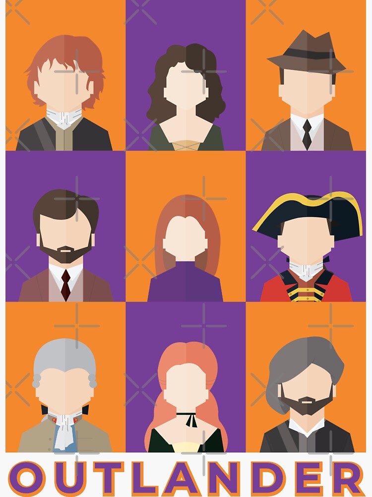 "Outlander Characters Icons Illustration" Sticker for Sale by MariOyama ...