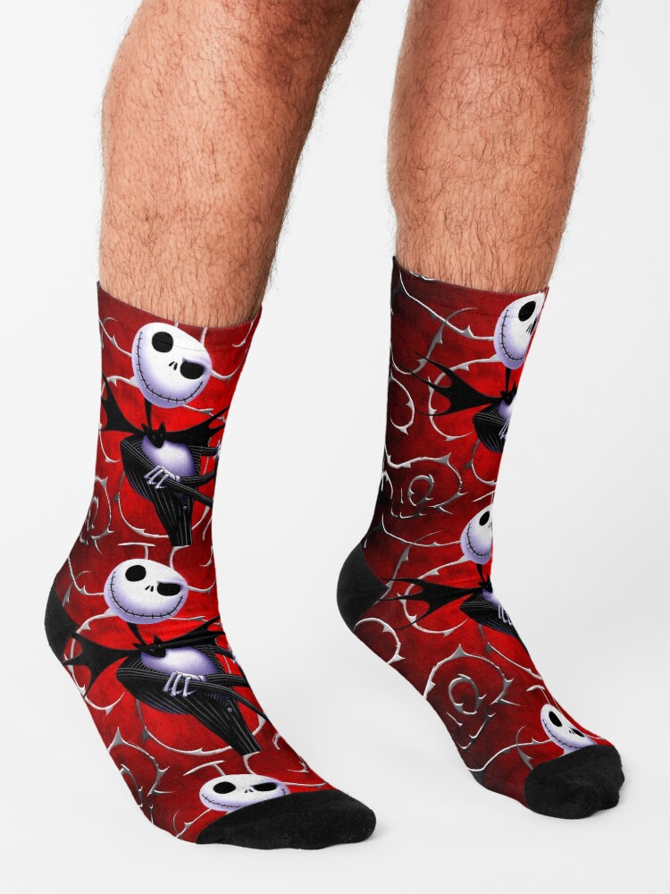"Jack Skellington in red" Socks for Sale by BURPdesigns | Redbubble
