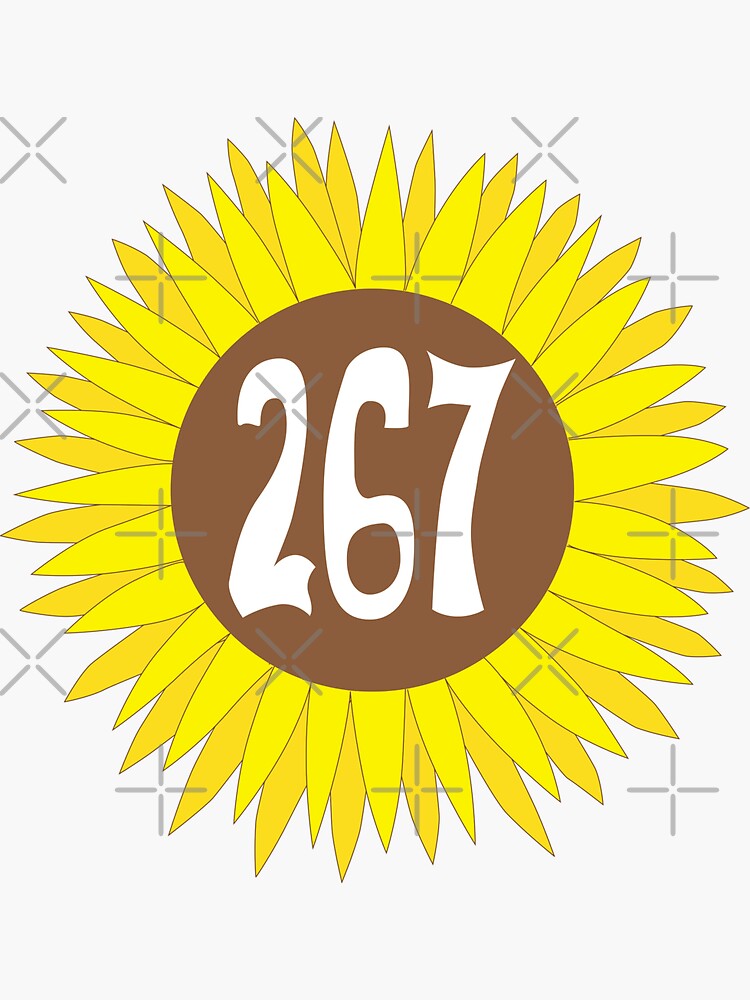 "Hand Drawn Pennsylvania Sunflower 267 Area Code" Sticker for Sale by ...
