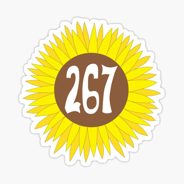 "Hand Drawn Pennsylvania Sunflower 267 Area Code" Sticker for Sale by ...