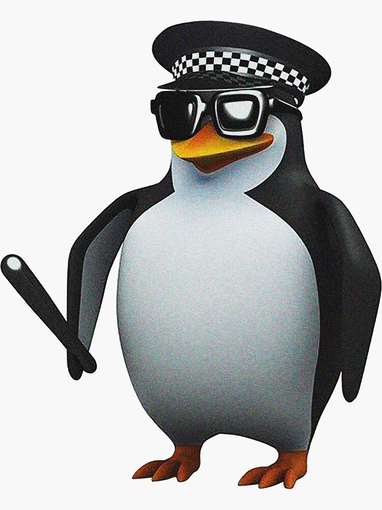 "Penguin Cop" Sticker for Sale by FrutuosoZiegler | Redbubble