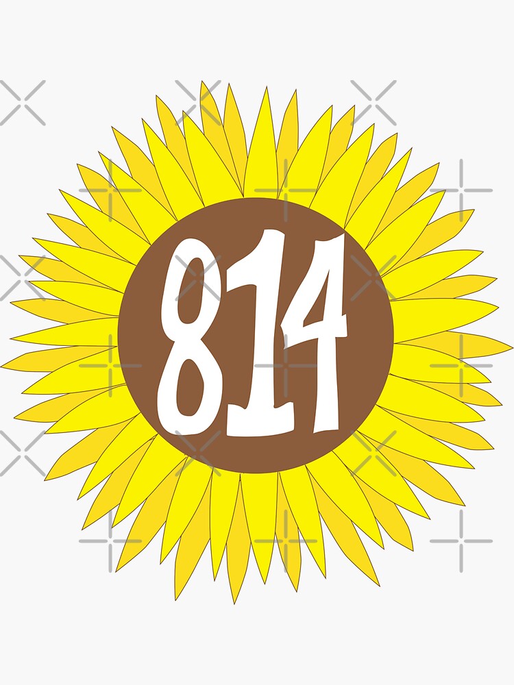 "Hand Drawn Pennsylvania Sunflower 814 Area Code" Sticker by itsrturn ...