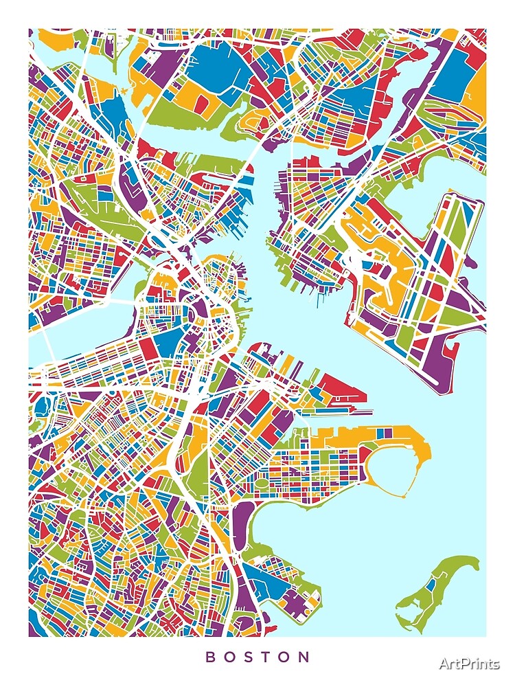 Boston Massachusetts Street Map Premium Matte Vertical Poster sold by ...
