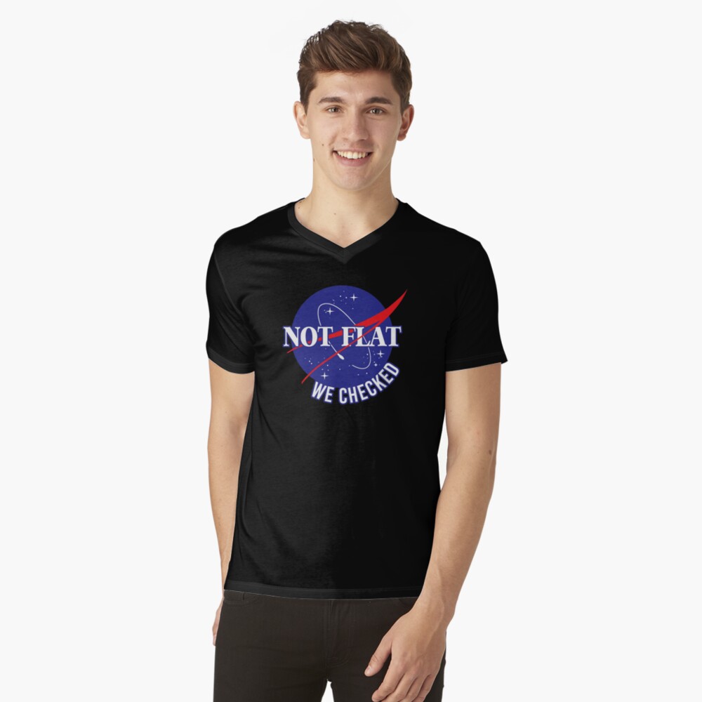 "NASA Not Flat We Checked" Essential T-Shirt for Sale by breh-art ...