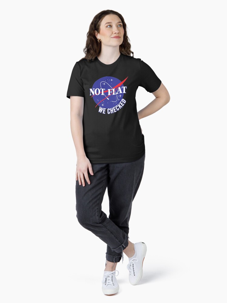 "NASA Not Flat We Checked" Essential T-Shirt for Sale by breh-art ...