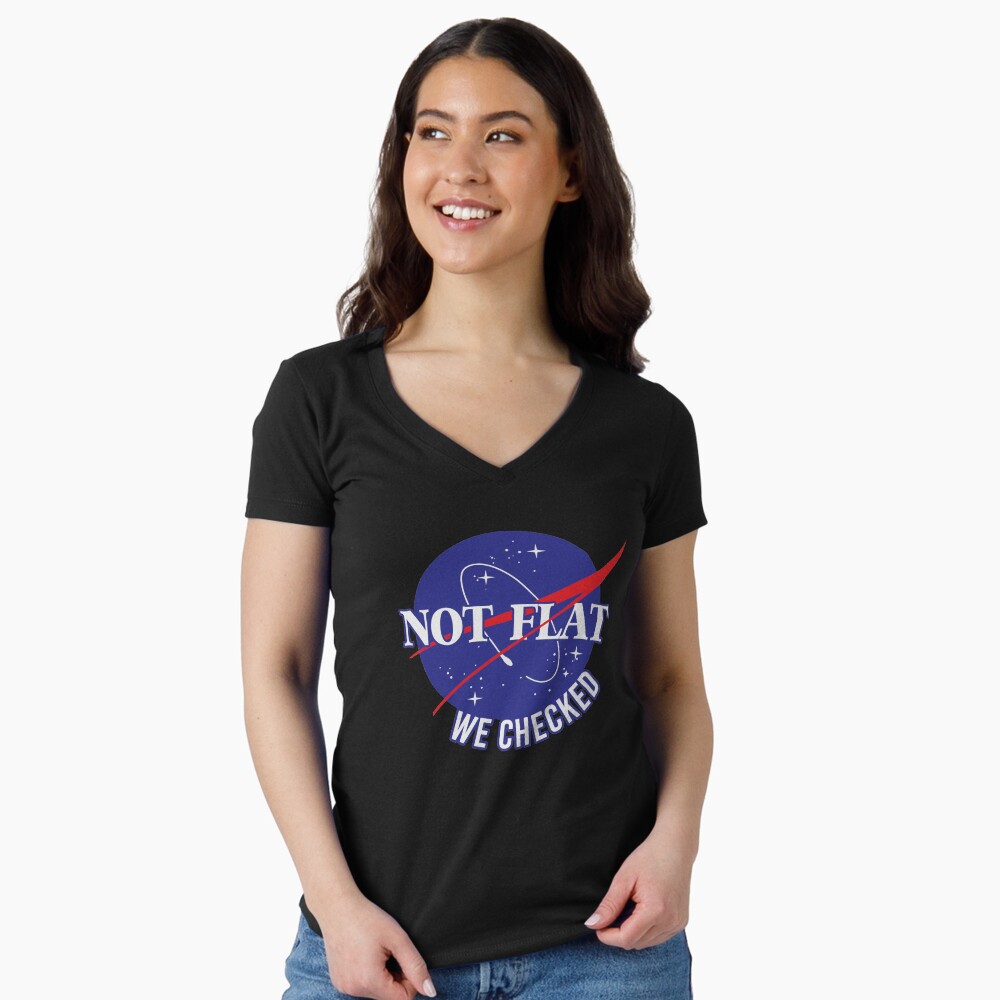"NASA Not Flat We Checked" Essential T-Shirt for Sale by breh-art ...
