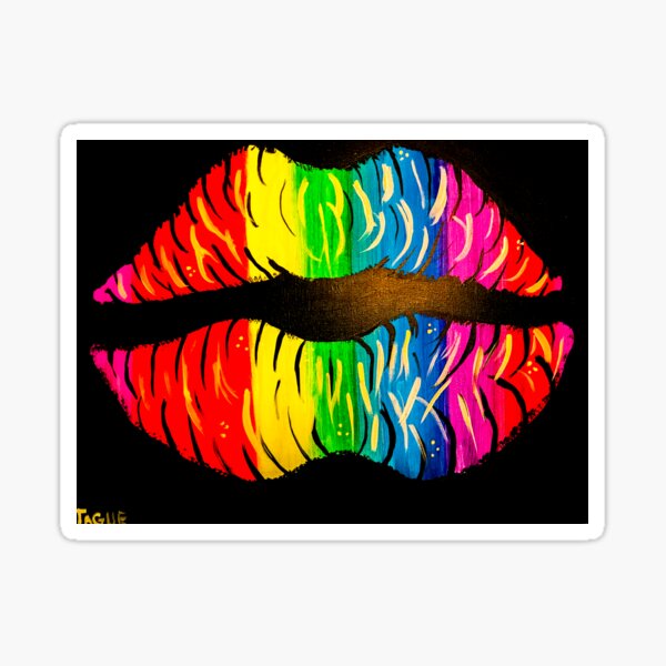 "Rainbow Lips" Sticker for Sale by plantlegend | Redbubble