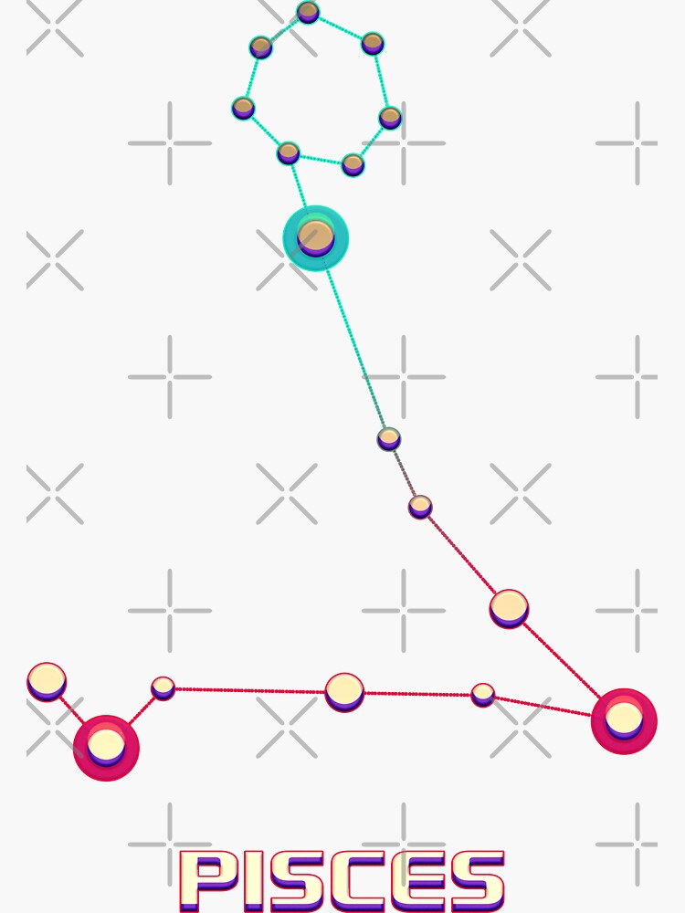 "Pisces Star Chart" Sticker for Sale by Amanda-Lakey | Redbubble