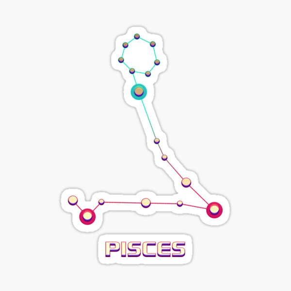 "Pisces Star Chart" Sticker for Sale by Amanda-Lakey | Redbubble