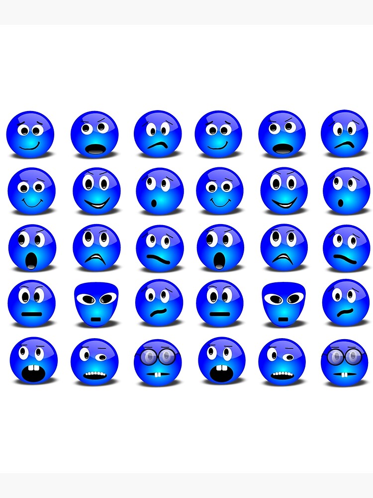 "funny blue emojis" Poster for Sale by Animalhead | Redbubble