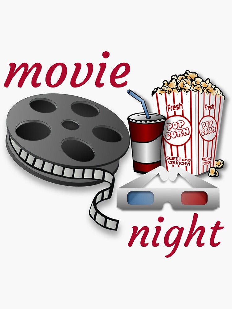 "movie night" Sticker by Animalhead | Redbubble