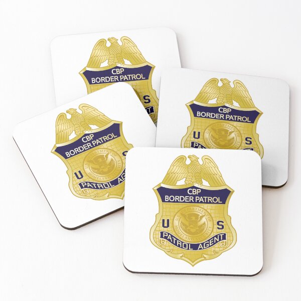 "United States Border Patrol Badge Immigration" Coasters (Set of 4) for ...