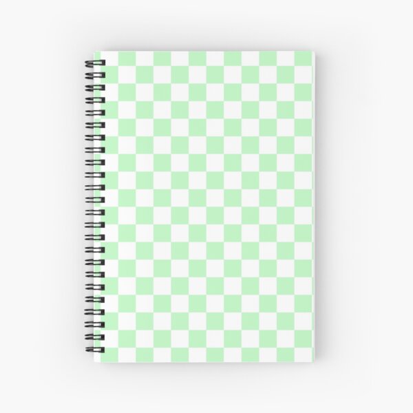 "Mint Green And White Checkerboard Pattern" Spiral Notebook for Sale by ...
