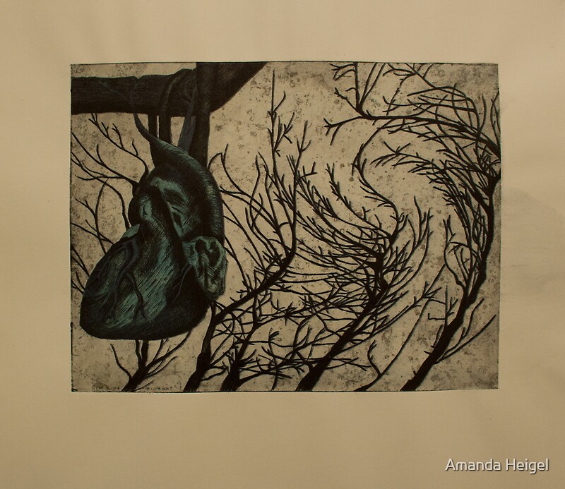 "Blue Harvest- Color Intaglio Print" by Amanda Heigel | Redbubble