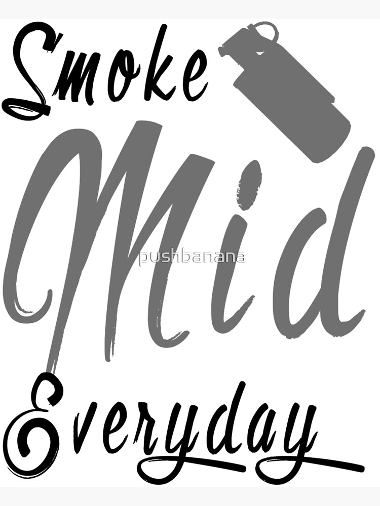 "Smoke Mid Everyday" Poster for Sale by T3CMerch | Redbubble