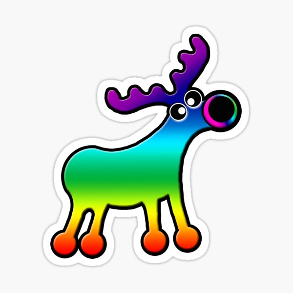 "Moose rainbow colors" Sticker for Sale by BernhArt | Redbubble