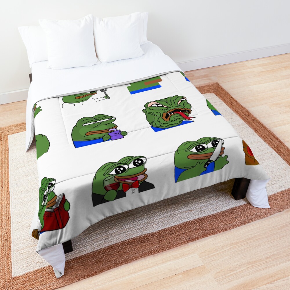 "pepe peepo variety set (16 pepes edition)" Comforter for Sale by ...