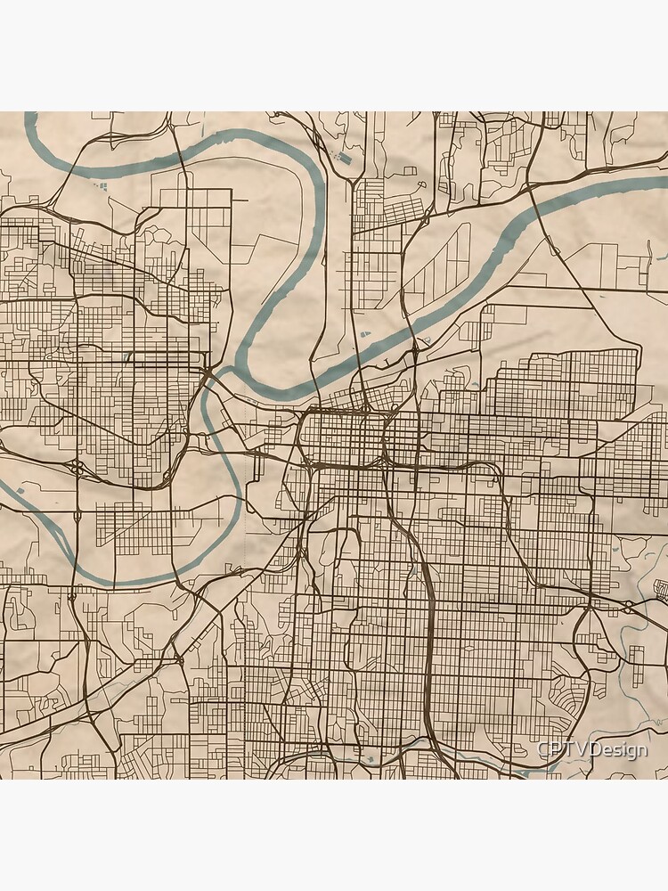 "Kansas City Sepia Map" Poster by CPTVDesign | Redbubble