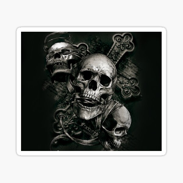 "Skull Cross Sound Of Silence Vintage" Sticker by Stonekr | Redbubble