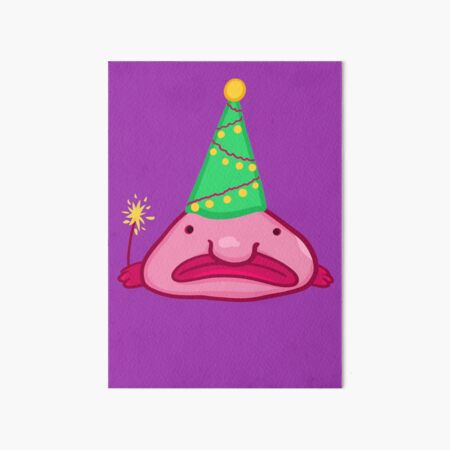 "Blobfish with a Christmas tree hat" Art Board Print for Sale by ...