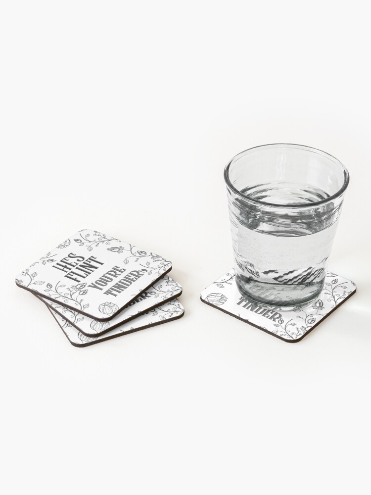 "Flint & Tinder" Coasters (Set of 4) for Sale by thecaitycat | Redbubble