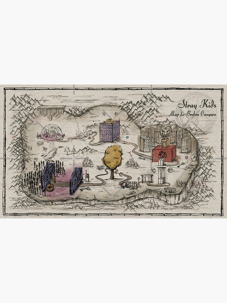 "Map of Broken Compass Stray Kids 3RACHA" Photographic Print by Michiyo ...